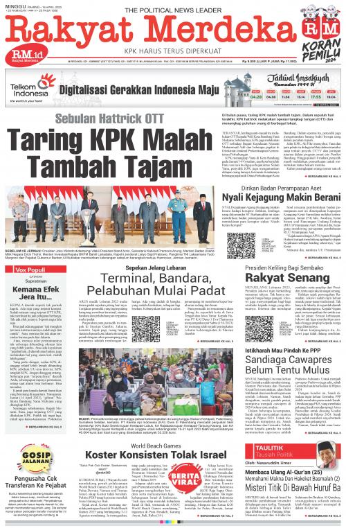Epaper Rakyat Merdeka 16 April 2023