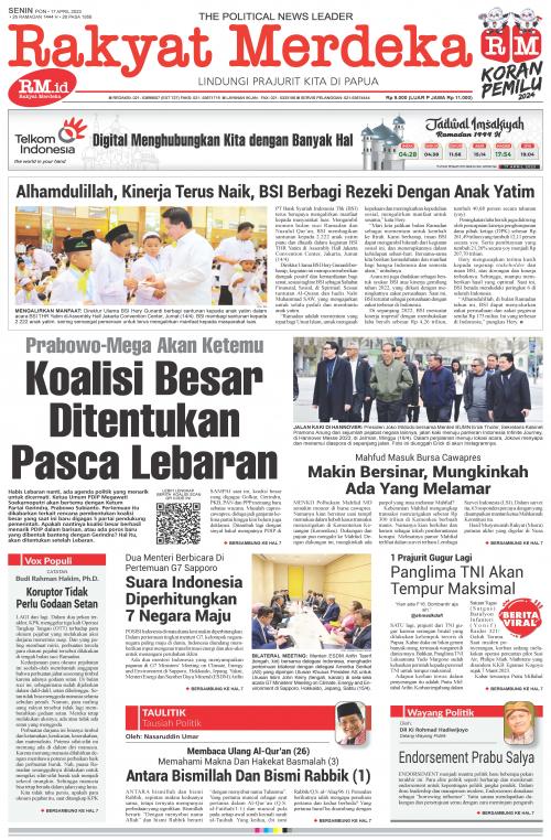 Epaper Rakyat Merdeka 17 April 2023