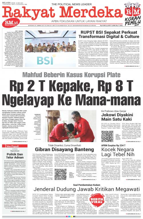 Epaper Rakyat Merdeka 23 Mei 2023