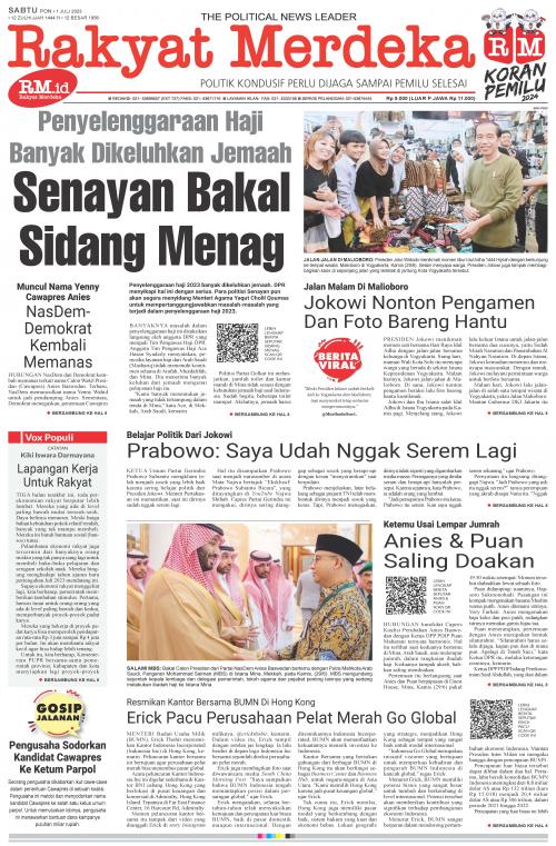 Epaper Rakyat Merdeka 1 Juli 2023