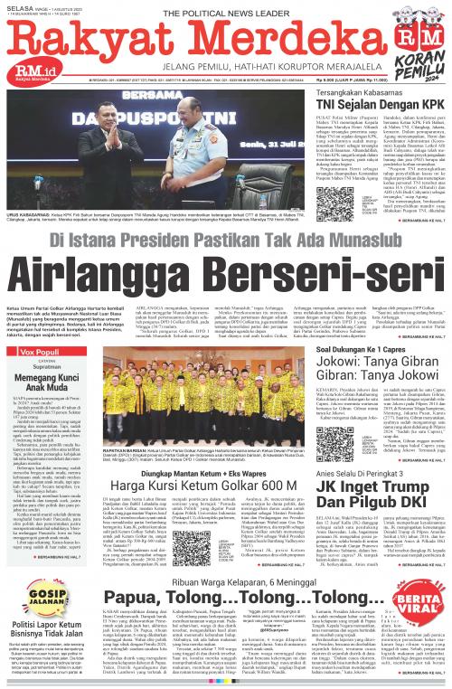 Epaper Rakyat Merdeka 1 Agustus 2023