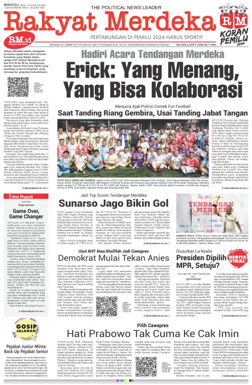 Epaper Rakyat Merdeka 13 Agustus 2023