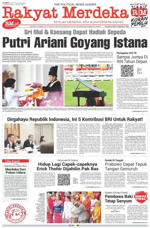 Epaper Rakyat Merdeka 18 Agustus 2023