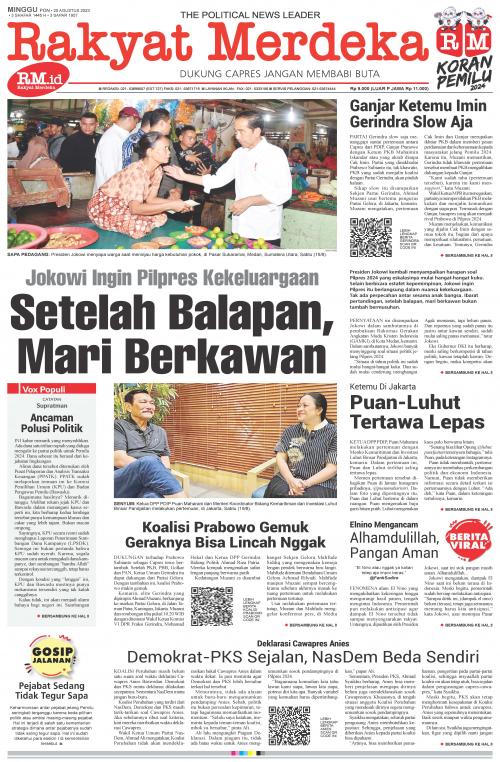 Epaper Rakyat Merdeka 20 Agustus 2023