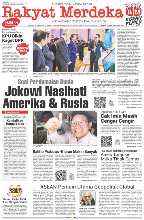 Epaper Rakyat Merdeka 8 September 2023