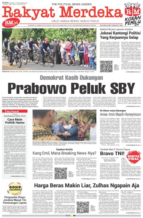 Epaper Rakyat Merdeka 18 September 2023