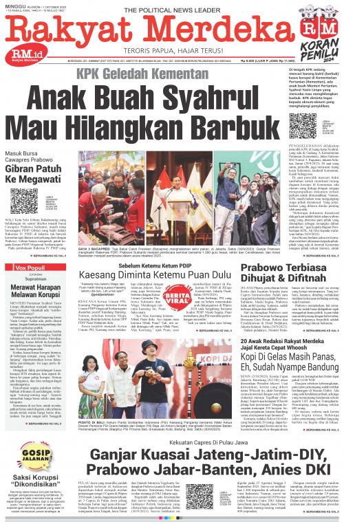 Epaper Rakyat Merdeka 1 Oktober 2023