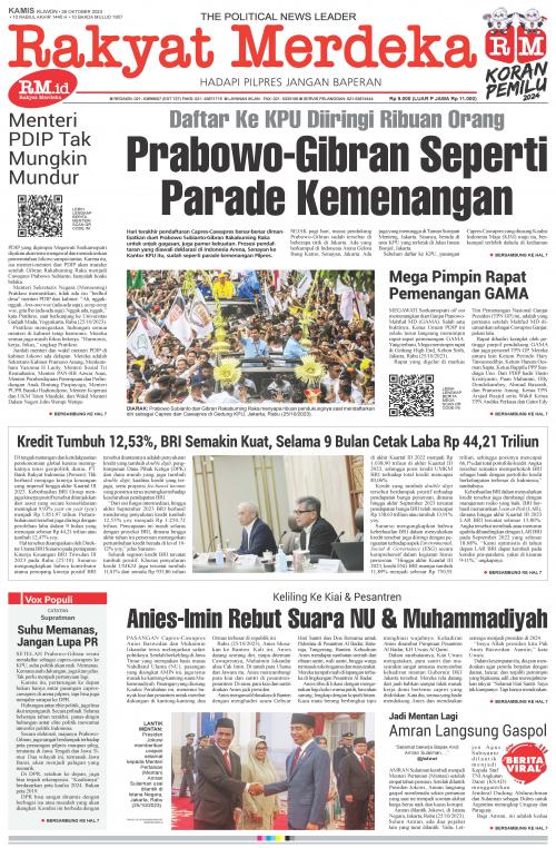 Epaper Rakyat Merdeka 26 Oktober 2023