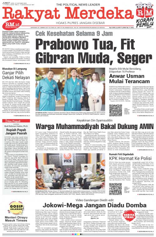 Epaper Rakyat Merdeka 27 Oktober 2023