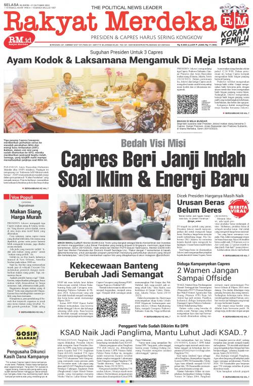 Epaper Rakyat Merdeka 31 Oktober 2023