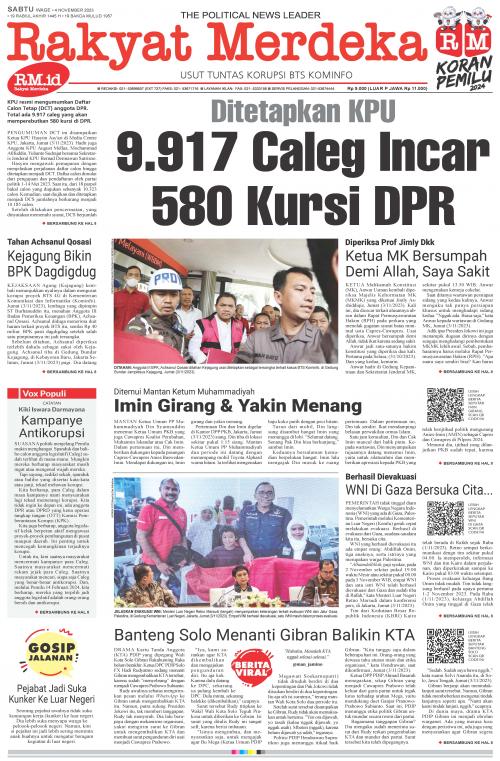 Epaper Rakyat Merdeka 4 November 2023