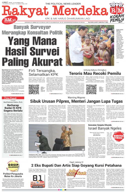 Epaper Rakyat Merdeka 24 November 2023