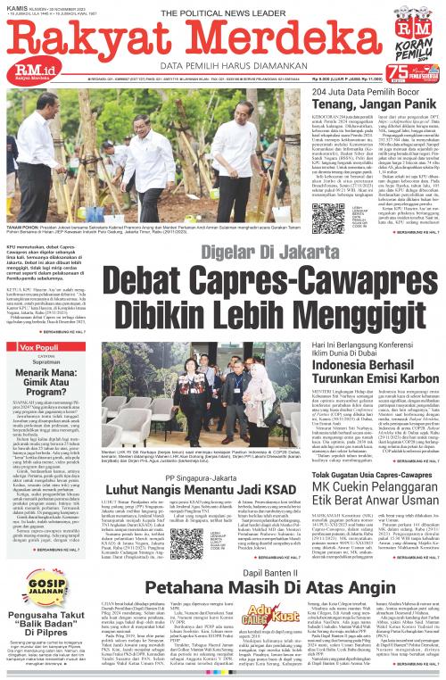 Epaper Rakyat Merdeka 30 November 2023