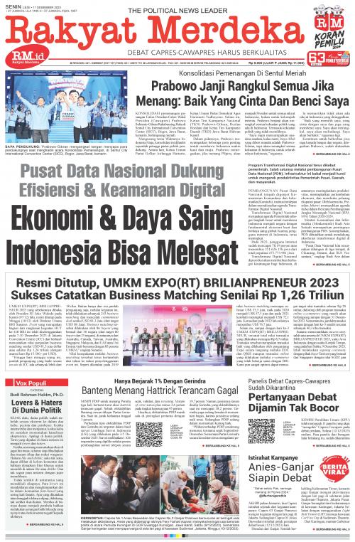 Epaper Rakyat Merdeka 11 Desember 2023