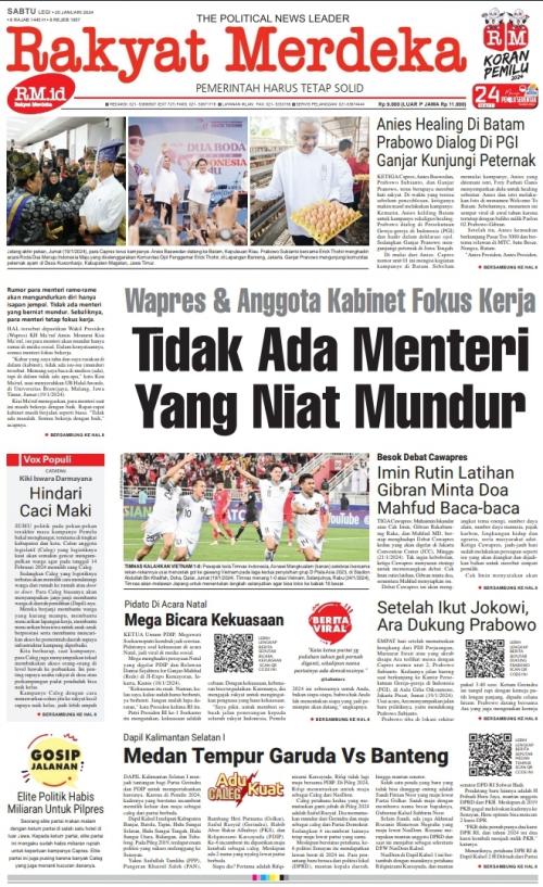 Epaper Rakyat Merdeka 20 Januari 2024