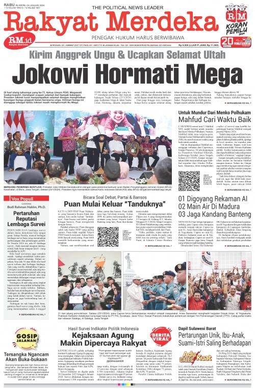 Epaper Rakyat Merdeka 24 Januari 2024