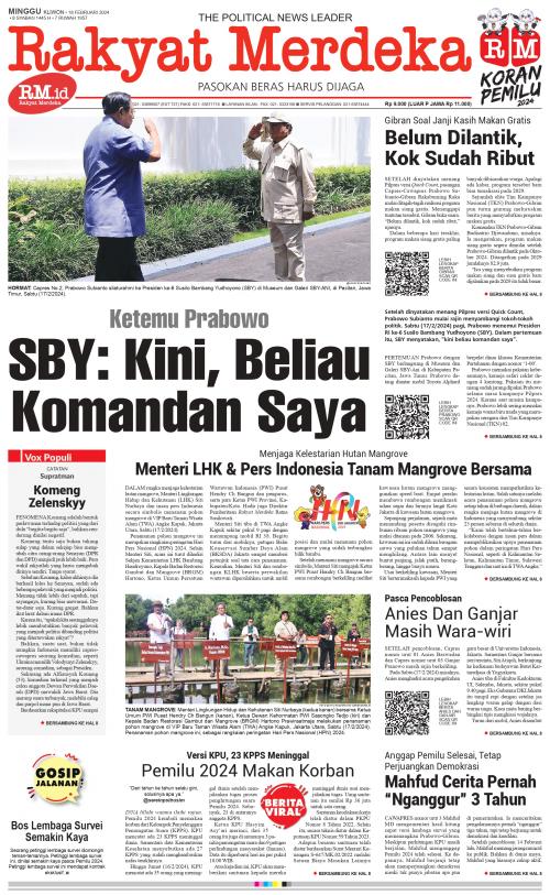 Epaper Rakyat Merdeka 18 Februari 2024