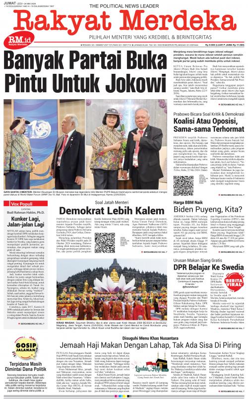 Epaper Rakyat Merdeka 24 Mei 2024