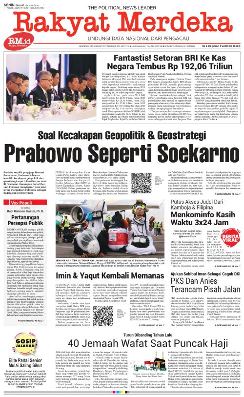 Epaper Rakyat Merdeka 24 Juni 2024