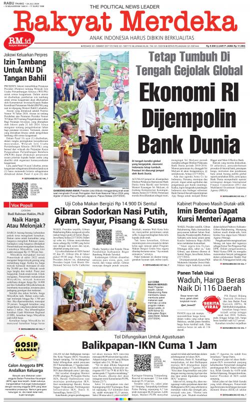 Epaper Rakyat Merdeka 24 Juli 2024