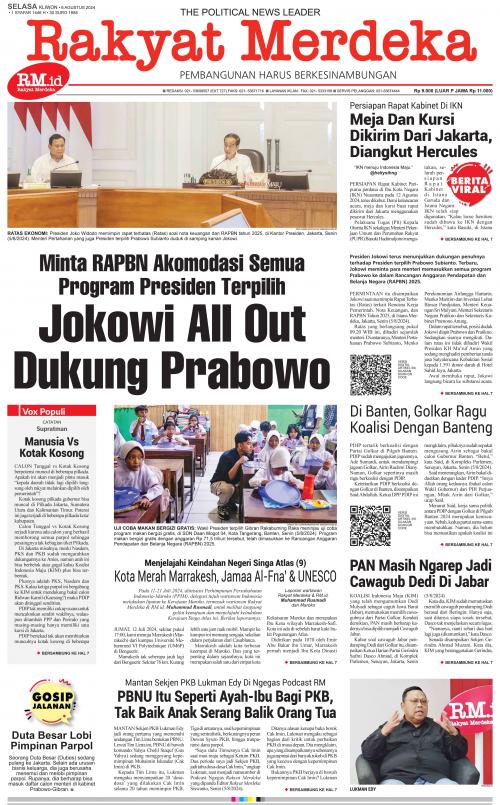 Epaper Rakyat Merdeka 6 Agustus 2024