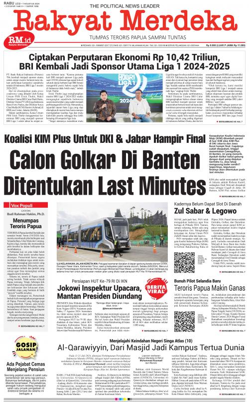Epaper Rakyat Merdeka 7 Agustus 2024