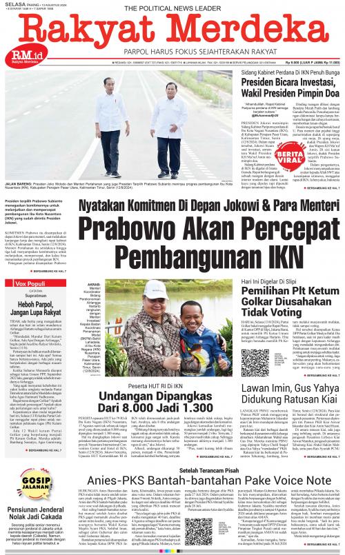 Epaper Rakyat Merdeka 13 Agustus 2024