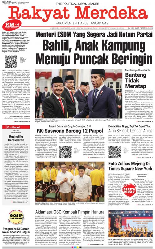 Epaper Rakyat Merdeka 20 Agustus 2024