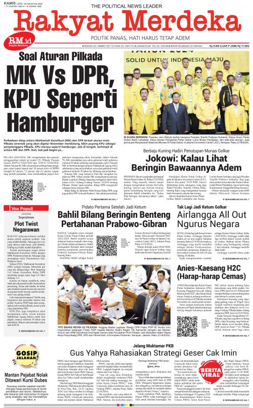 Epaper Rakyat Merdeka 22 Agustus 2024