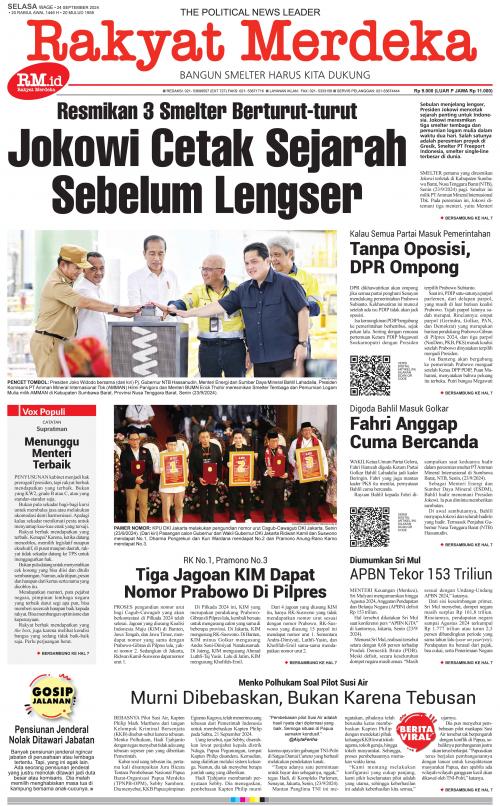 Epaper Rakyat Merdeka 24 September 2024