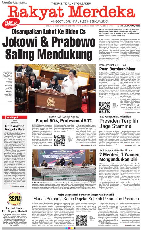 Epaper Rakyat Merdeka 1 Oktober 2024