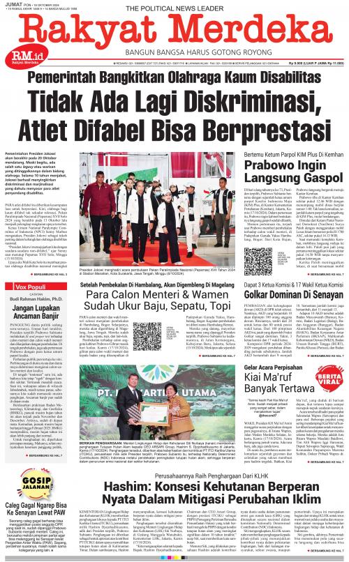 Epaper Rakyat Merdeka 18 Oktober 2024