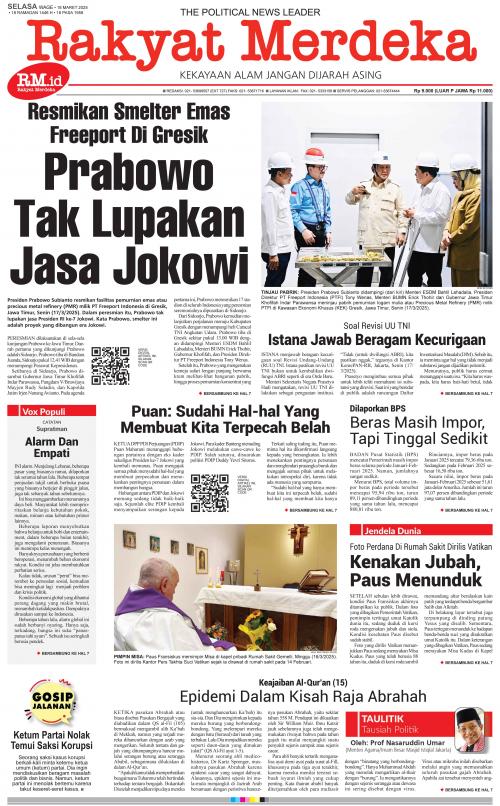 Epaper Rakyat Merdeka 18 Maret 2025