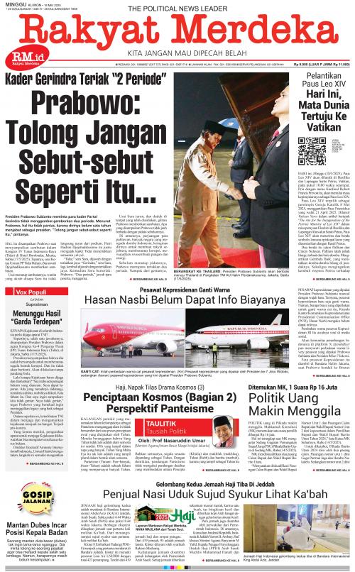 Epaper Rakyat Merdeka 18 Mei 2025
