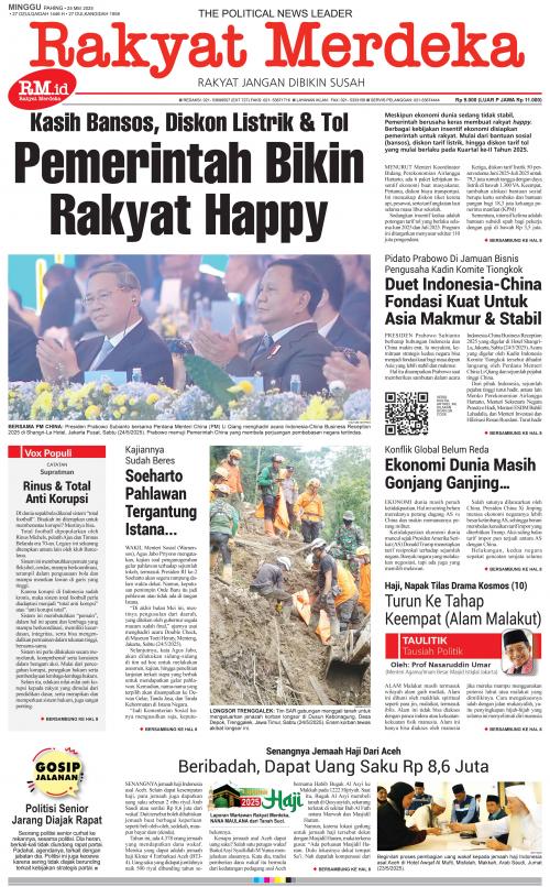 Epaper Rakyat Merdeka 25 Mei 2025