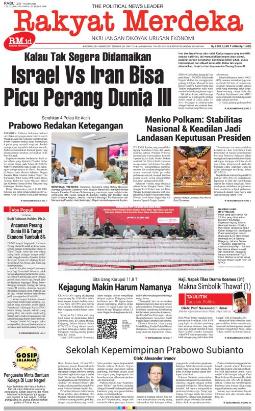 Epaper Rakyat Merdeka 18 Juni 2025
