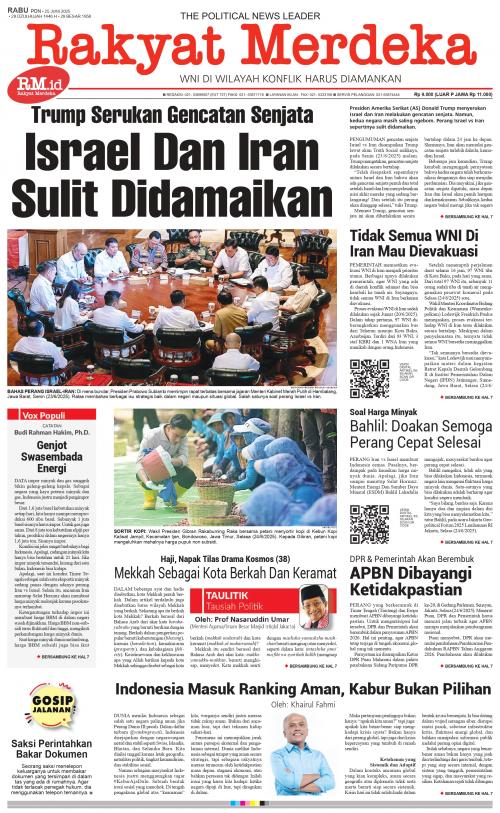Epaper Rakyat Merdeka 25 Juni 2025
