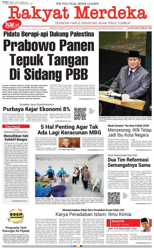 Epaper Rakyat Merdeka 24 September 2025