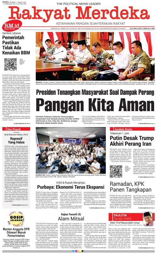 Epaper Rakyat Merdeka 11 Maret 2026