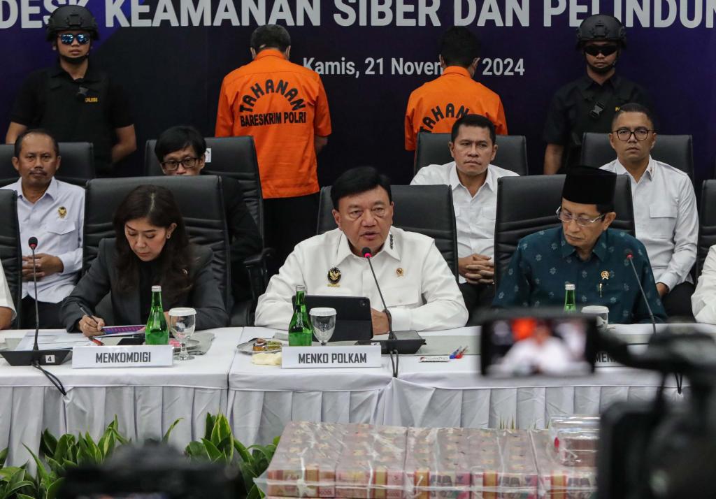 Menko Polkam Budi Gunawan Keterangan Pers Judol