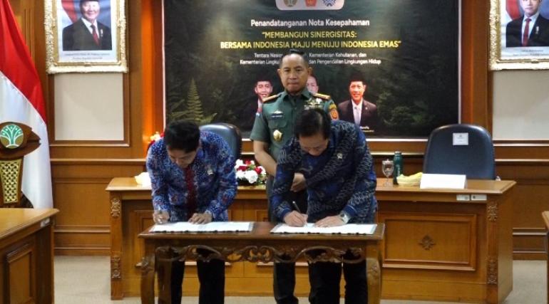 Kemenhut, KLH, dan TNI Teken MoU, Perkuat Kolaborasi untuk Kelestarian Alam